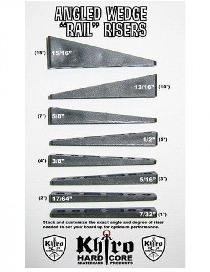 KHIRO Angled Wedge Rails Risers 1° - Angled Pads